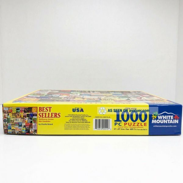 Vintage White Mountain Puzzles BEST SELLER Book Cover 1000 Piece Jigsaw ...