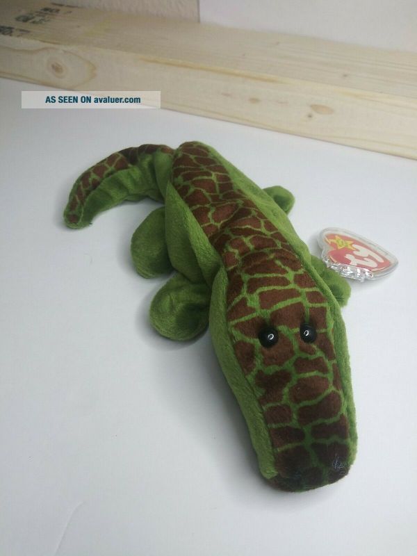 Ty Beanie Babies Ally The Alligator PVC Pellets Stuffed Animal Toy MWMT ...
