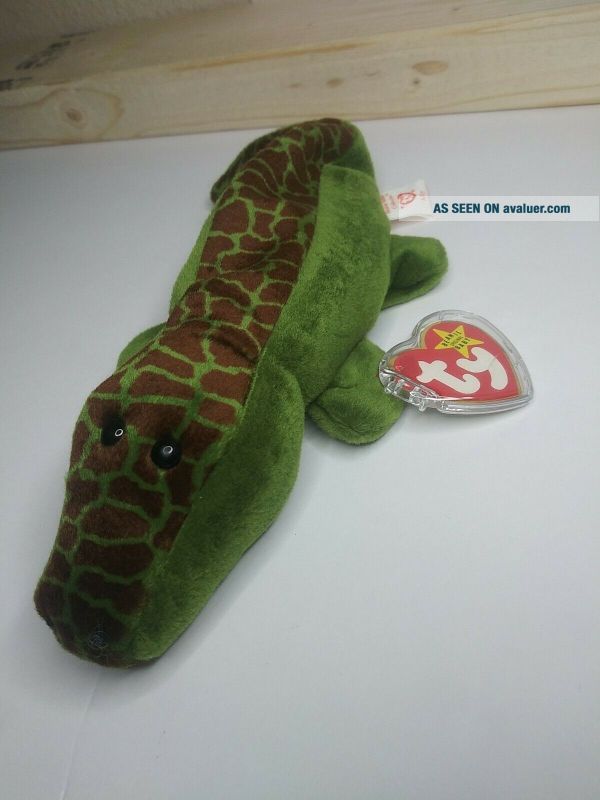 Ty Beanie Babies Ally The Alligator PVC Pellets Stuffed Animal Toy MWMT ...