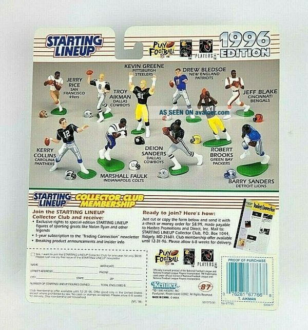 1996 NFL Starting Lineup Troy Aikman Dallas Cowboys Action Figure ...
