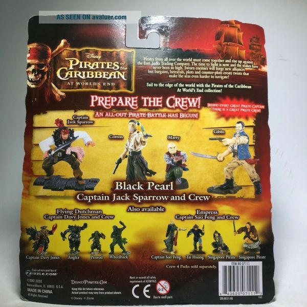 Pirates Of The Caribbean Jack Sparrow Crew Figures Worlds End Black ...