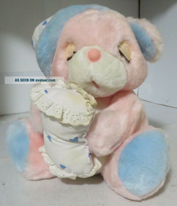 Vintage Chosun Plush Sleeping Pink Teddy Bear With Pillow Heart ...