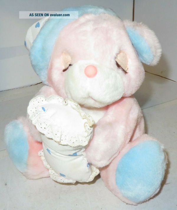 Vintage Chosun Plush Sleeping Pink Teddy Bear With Pillow Heart ...