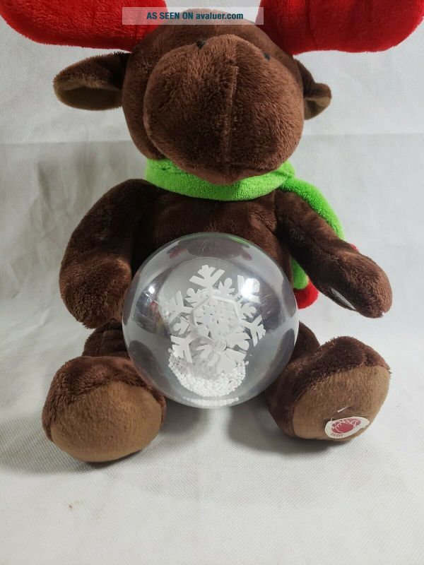 Sound N Light Plush Moose Animatronics Christmas Sings Spinning Globe ...