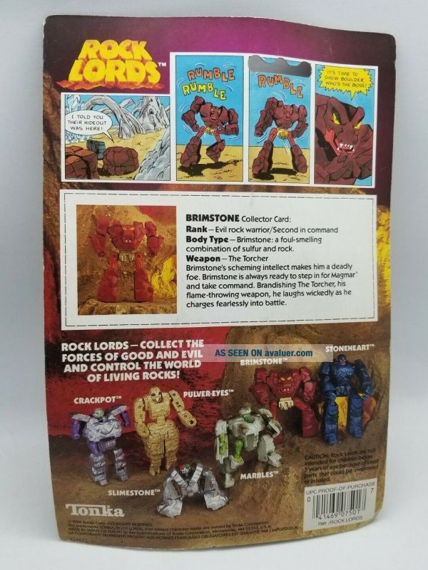 Vintage 1986 Tonka Rock Lords BRIMSTONE Evil Rock Warrior Complete ...
