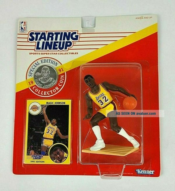1991 NBA Starting Lineup Magic Johnson Los Angeles Lakers Action Figure ...