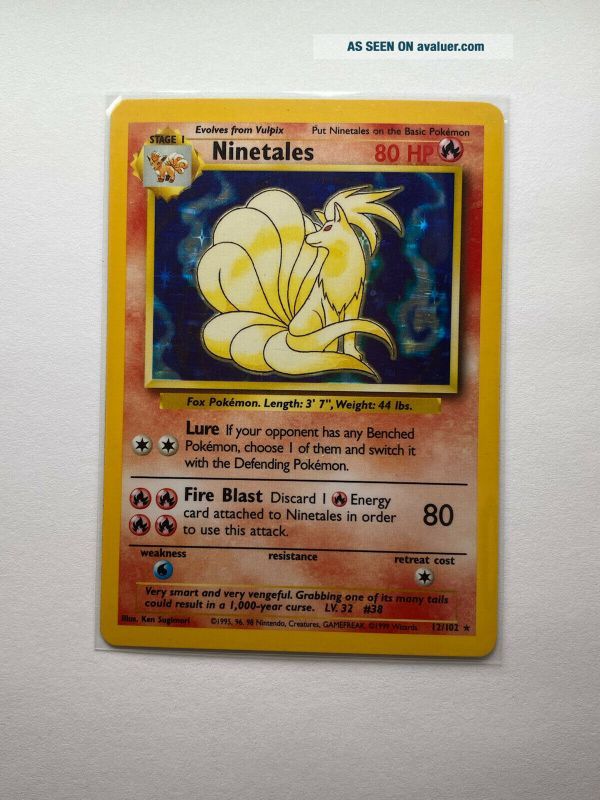 Ninetales Base Set Holo Rare 12/102 Wizards Of The Coast Pokemon TCG ...