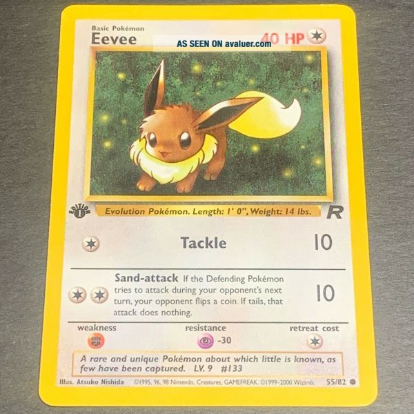 Pokemon 1st Ed. Team Rocket Set COMMON Eevee 55/82 - Near (NM) | #40999269