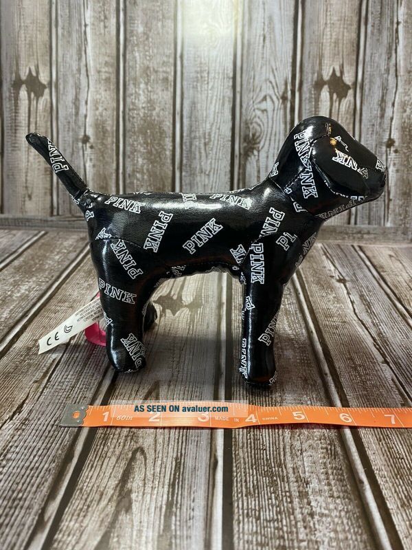 Victorias Secret VS PINK Dog Plush Stuffed Black With White Letters ...