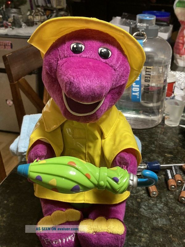 Fisher Price Barney Singing In The Rain 12 " Plush Musical 2002 ...