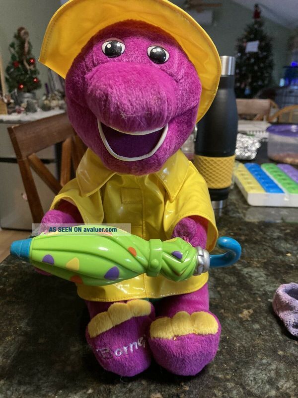 Fisher Price Barney Singing In The Rain 12 " Plush Musical 2002 ...