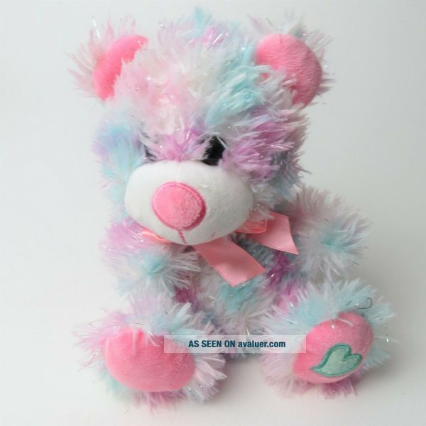 Hug Fun Sparkly Pink Blue Teddy Bear 8 " Plush Stuffed Animal | #41095140