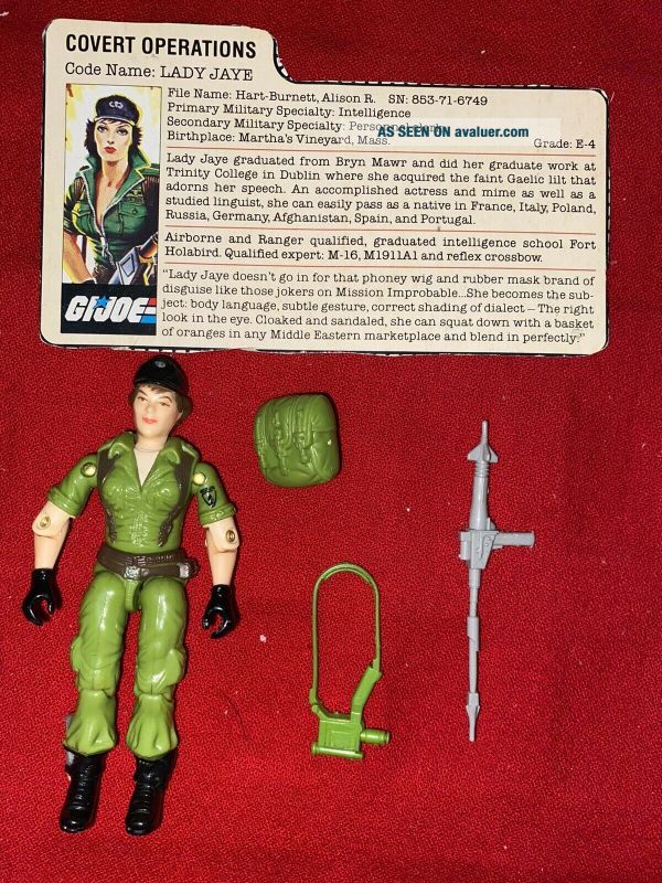 1985 GI JOE LADY JAYE V1 100 COMPLETE WITH FILE CARD | #41096616