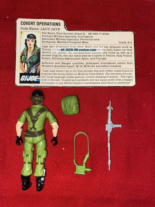 1985 GI JOE LADY JAYE V1 100 COMPLETE WITH FILE CARD | #41096616