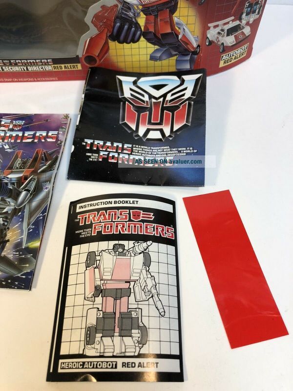 1985 VINTAGE HASBRO TRANSFORMERS G1 AUTOBOT RED ALERT EMPTY BOX ONLY ...