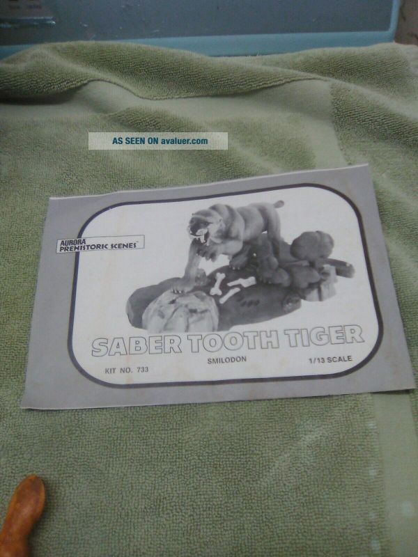 Vintage 1971 Aurora Prehistoric Scenes Saber Tooth Tiger Model Kit ...