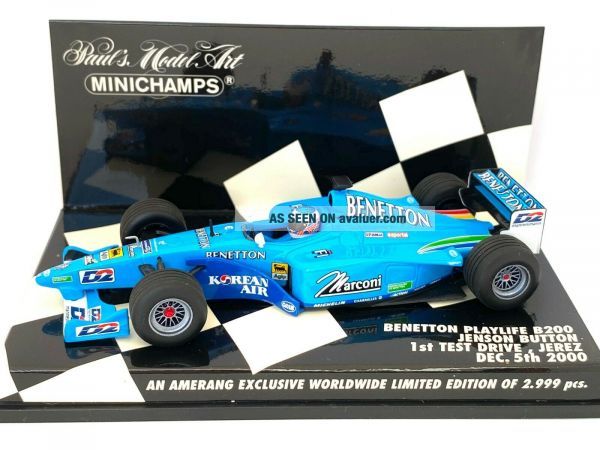 1:43 Scale Minichamps Model Of A Benetton B200 F1 Test Car - Jenson ...