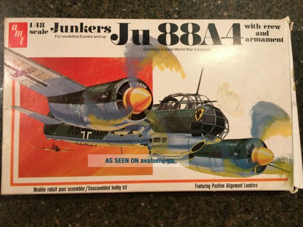 AMT German JU 88A - 4 JUNKER WWII Bomber Plane Model Kit T647 1:48 ...