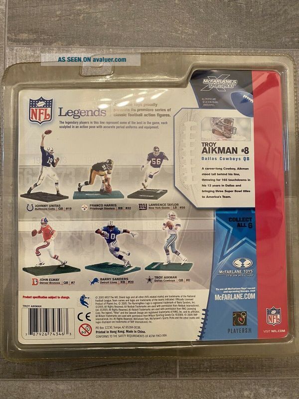 McFarlane Legends NFL Series Troy Aikman Dallas Cowboys Action Figure ...