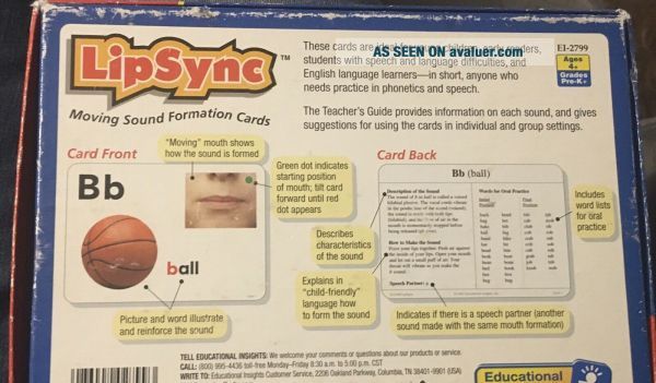 Educational Insights Lip Sync Articulation Cards SPEECH THERAPY Moving ...