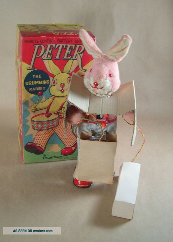 1950’s CRAGSTAN Battery Operated Toy Peter The Drumming Rabbit | #41754172