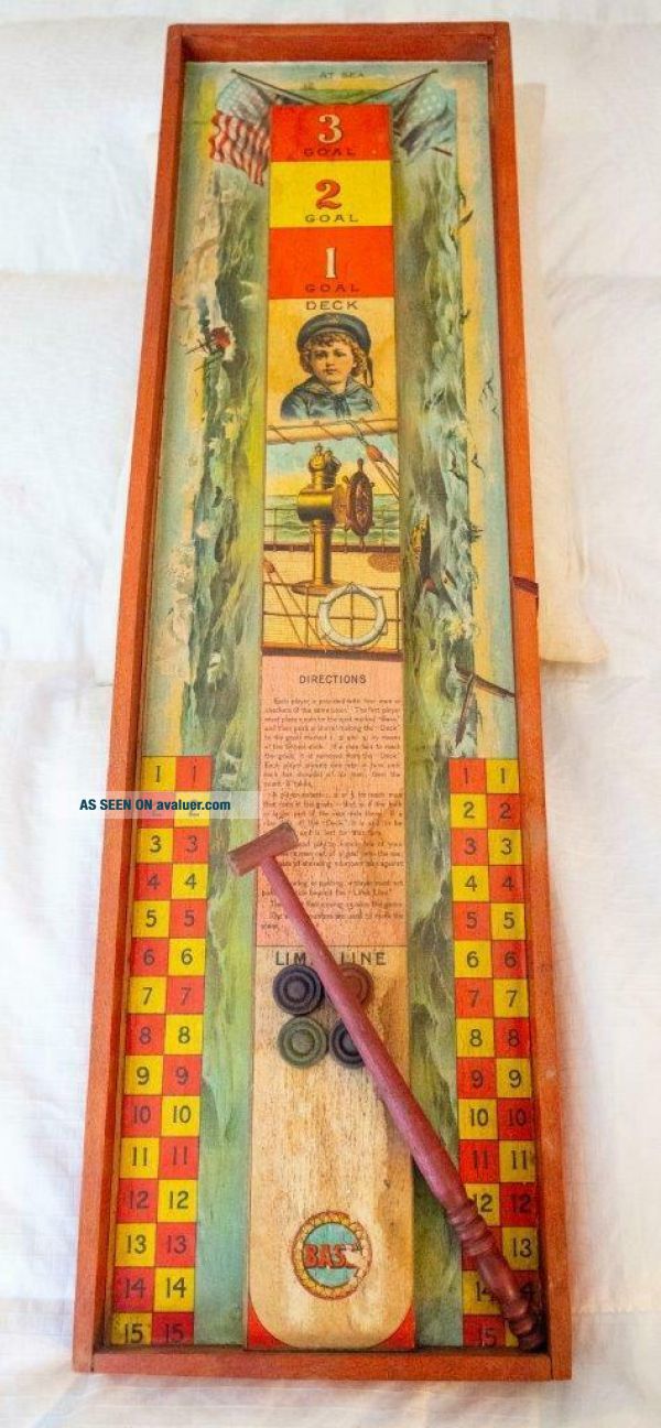 Extremely Rare ALL WOOD Antique 1890 GAME OF SHOVEL BOARD (ShuffleBoard ...