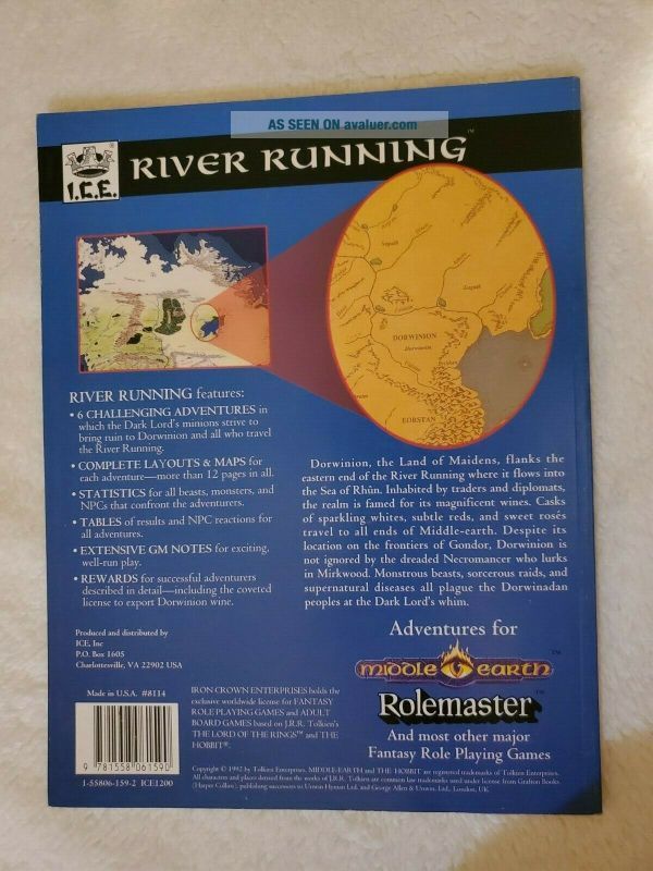 ICE MERP River Running Middle Earth RPG Campaign Module Rolemaster LOTR ...