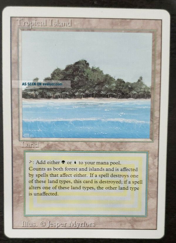 Tropical Island 3rd Edition/Revised - MTG, Magic The Gathering Dual ...
