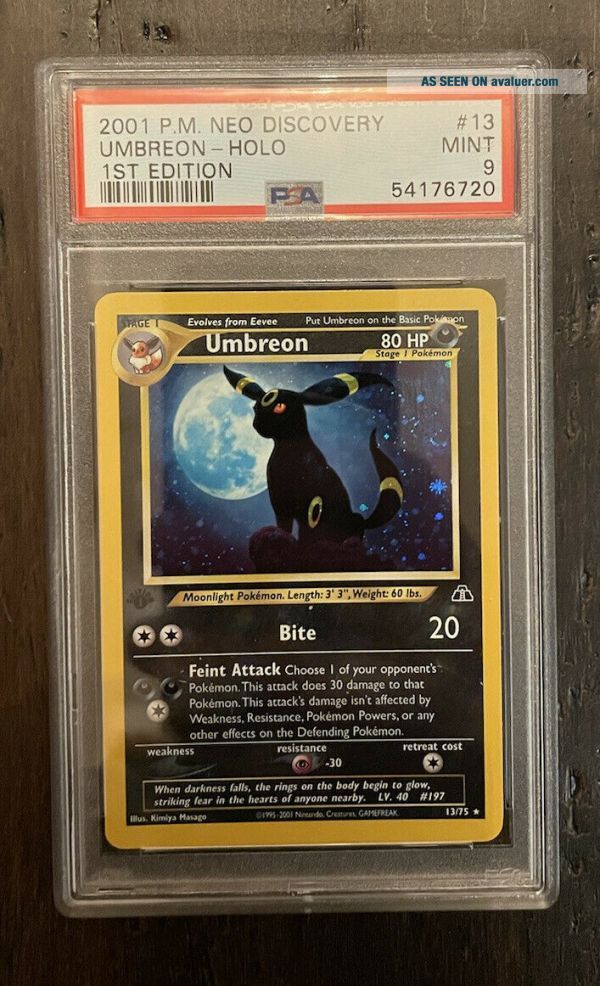 2001 Pokemon Neo Discovery 1st Edition Holo Umbreon 13 PSA 9 | #41840736