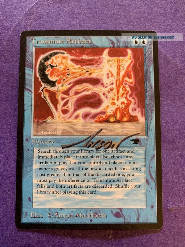 MTG Magic Transmute Artifact Signed Artist Proof X1 Antiquities Anson ...