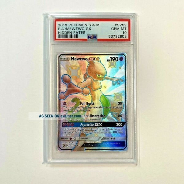 Mewtwo GX SHINY ULTRA RARE Pokemon TCG Hidden Fates SV59/SV94 PSA 10 ...