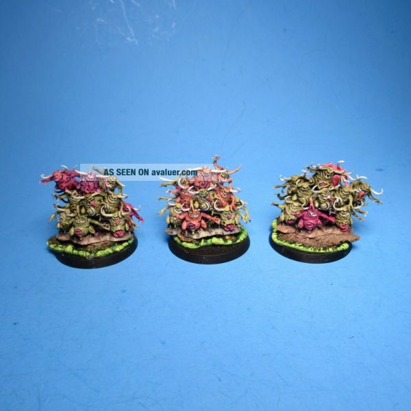 GW Warhammer 40K Death Guard Nurgling Bases X3 Painted I14b | #41826097