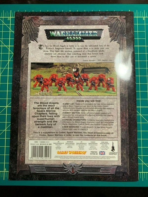 Games Workshop Warhammer 40k, 3rd Edition Blood Angels Space Marine ...