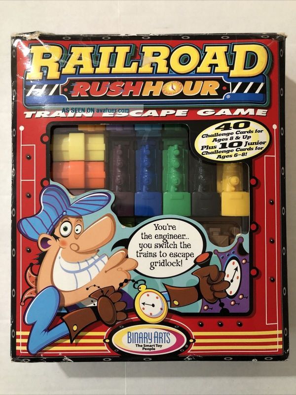 Vintage Railroad Rush Hour Train Escape Strategy Board Game By Binary ...