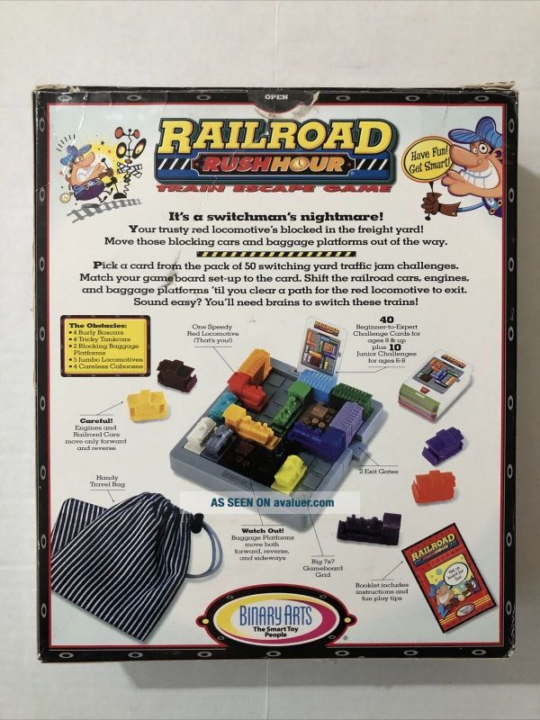 Vintage Railroad Rush Hour Train Escape Strategy Board Game By Binary ...