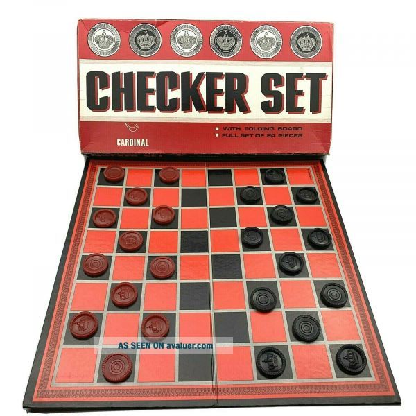 Vtg Cardinal Checkers Set Folding Board Game NO. 107 - USA | #41946925