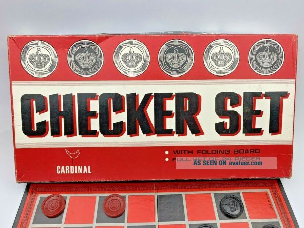 Vtg Cardinal Checkers Set Folding Board Game NO. 107 - USA | #41946925