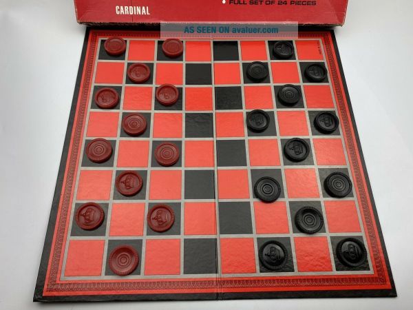 Vtg Cardinal Checkers Set Folding Board Game NO. 107 - USA | #41946925