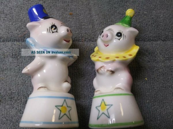 Vintage 1940s Dancing Circus Pigs Salt And Pepper Shaker Set | #42010149