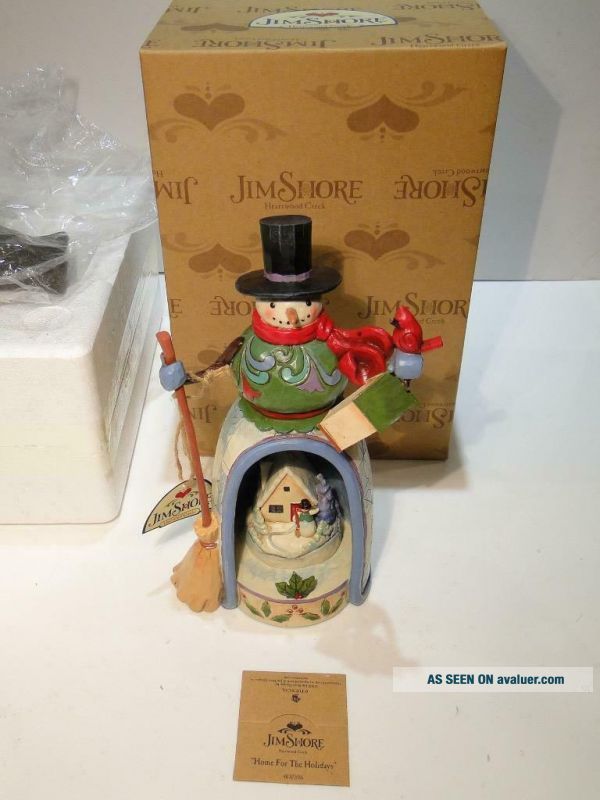 Enesco Jim Shore Home For The Holidays Snowman W/Lighted Winter Scene ...