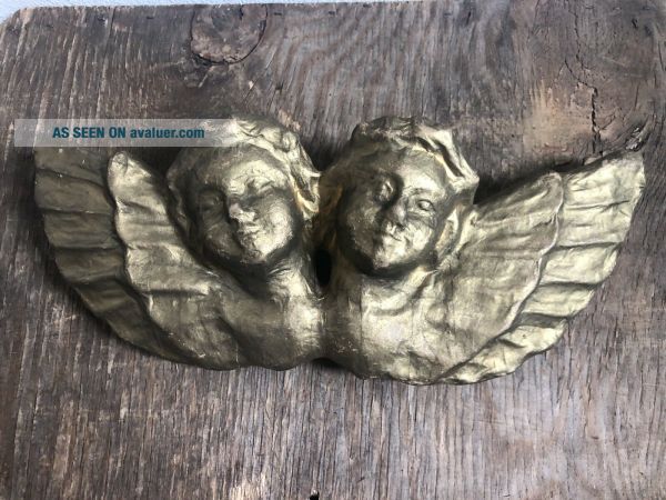VTG Cherub Angel Figurines Plaster Of Paris Wall Hanging | #42034068