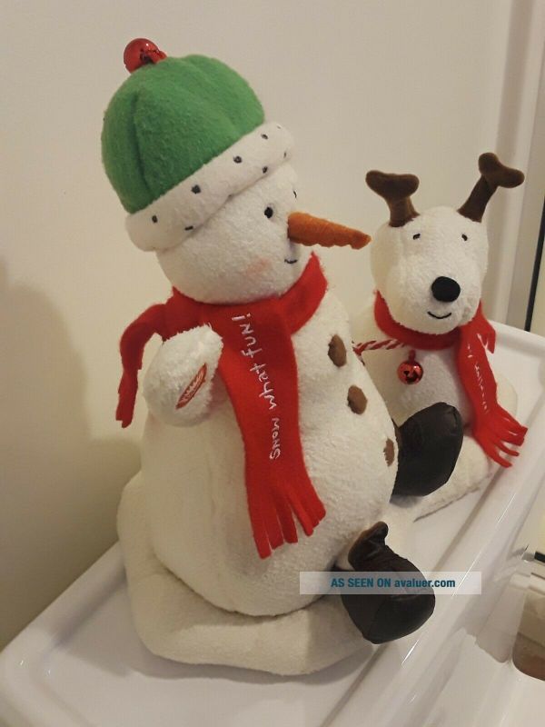 HALLMARK JINGLE PALS 2004 SNOW WHAT FUN ANIMATED MUSICAL SNOWMAN DOG ...