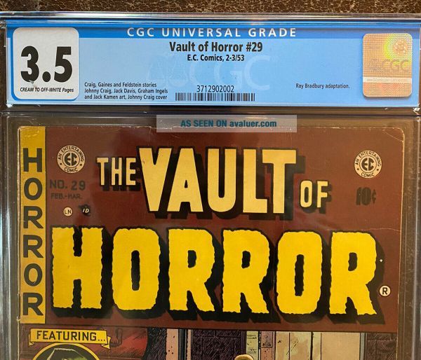 EC Vault Of Horror 29 CGC 3. 5 Pre - Code Horror Johnny Craig Cover ...