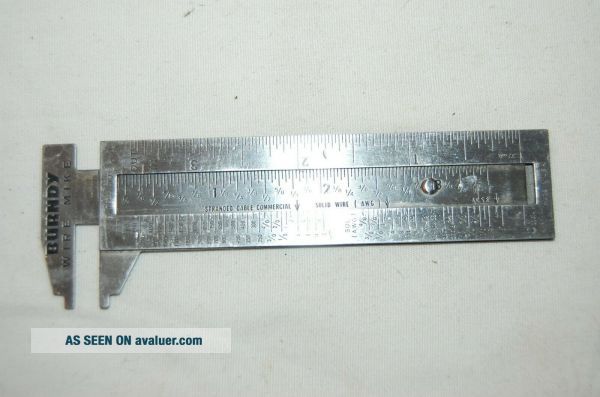 Vintage BURNDY Wire Mike Caliper Ruler W/ Conduit Conversion Chart ...