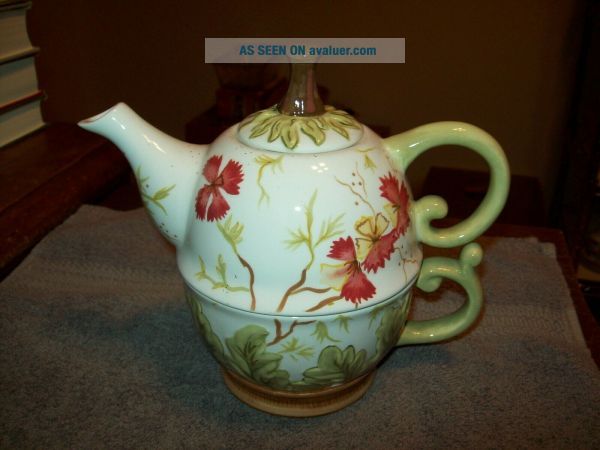 Tracy Porter Tea For One Teapot Vanilla Flowers & Leaves | #42105509