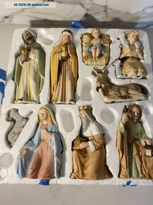 HOMCO Home Interiors 5599 Christmas Nativity Set Nine Figure Statue ...