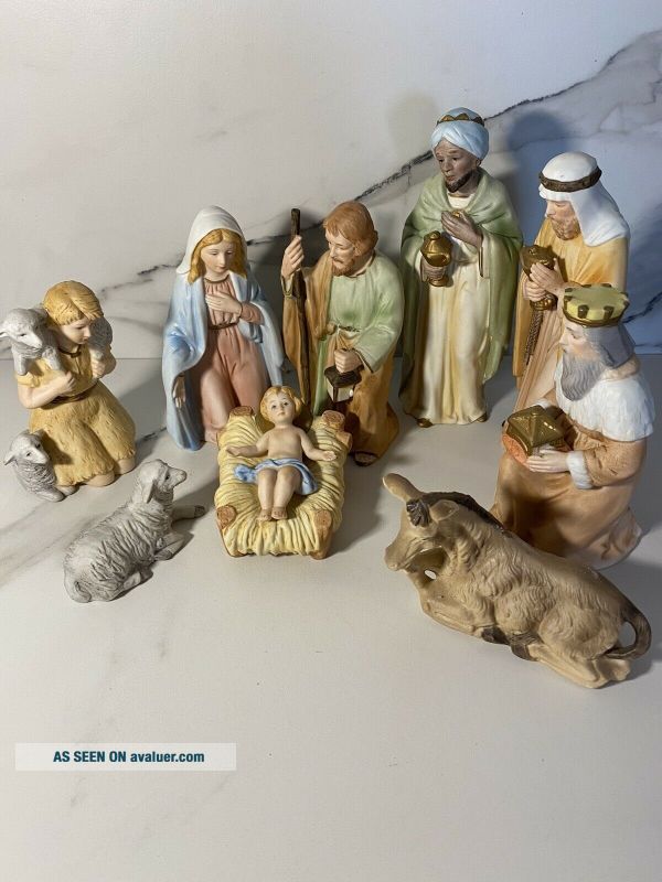 HOMCO Home Interiors 5599 Christmas Nativity Set Nine Figure Statue ...