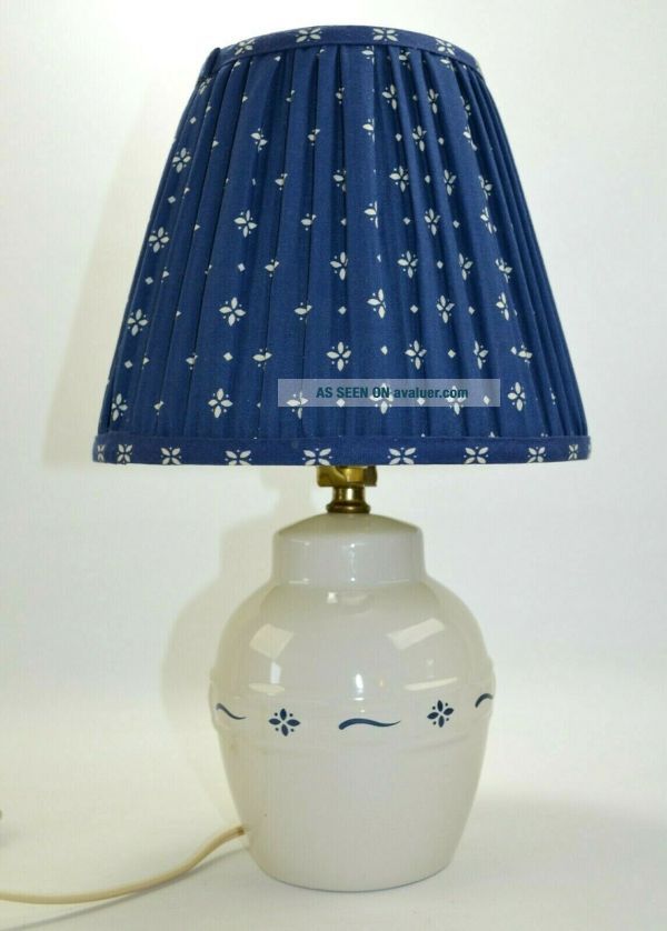 Longaberger Table Light Lamp Woven Traditions Heritage Blue W/ Lamp ...