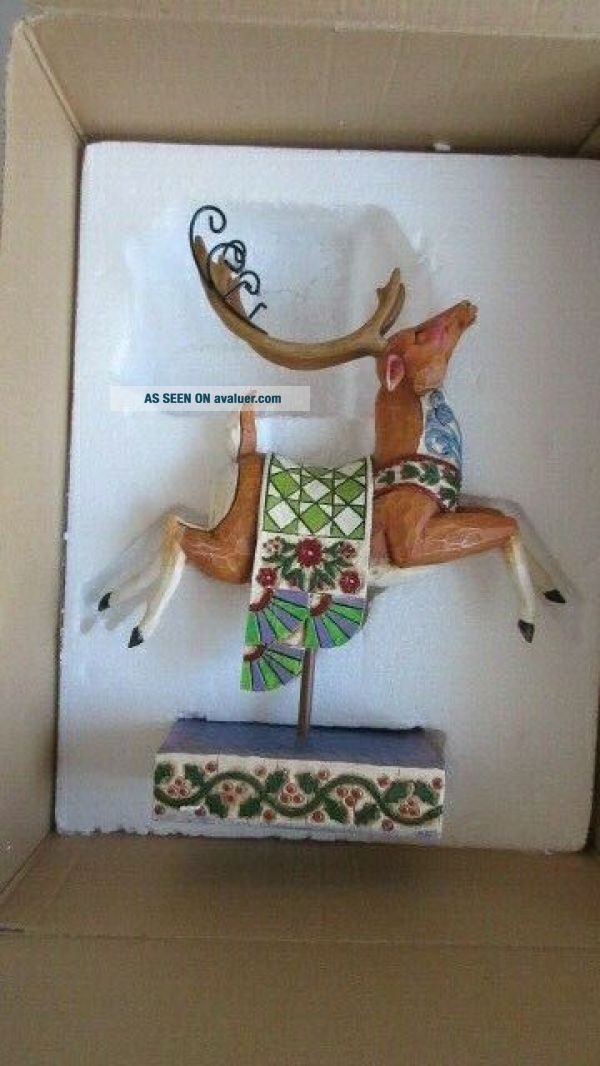 Jim Shore Figurine “Dash Away " Reindeer Green Blanket Heartwood Creek ...