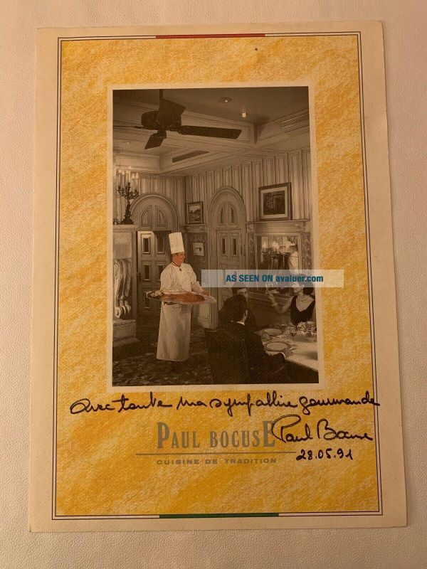 Special Paul Bocuse Menu Signed By Chef Paul Bocuse | #42221548